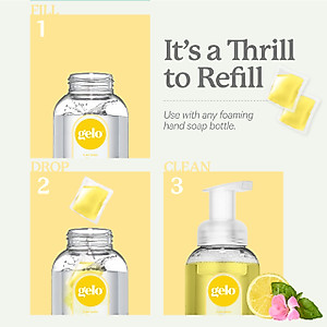 Gelo - Foaming Hand Soap Refill Pods | Eco-Friendly | 40oz Refill (Lemon, Basil & Geranium)