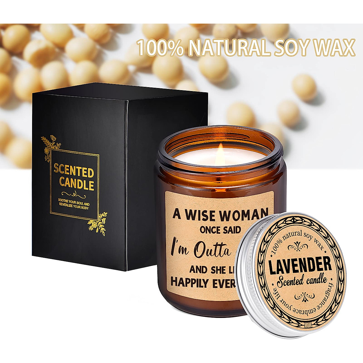 Lavender Scented Candles - Retirement Gifts for Women 2023, Retired Coworker Leaving Gifts for Women