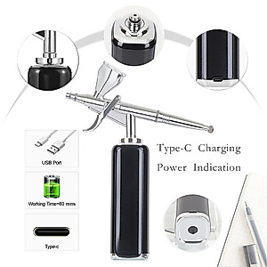 I-BEAUTEE High air Flow Airbrush Kit, Wireless Portable Airbrush Compressor, Rechargeable Cordless Airbrush, Mini Air Brush, Handheld Airbrush Gun for Barber, Model Painting, Nail Art, Makeup, Tattoo