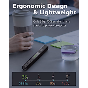 JEPWCO G8 Elite RF Detector, Portable Wireless Camera Detectors with 12 Levels Sensitivity, Bug Detector for Wireless Audio Bug Camera, 4 Professional Modes, Home Office Travel, Rectangle