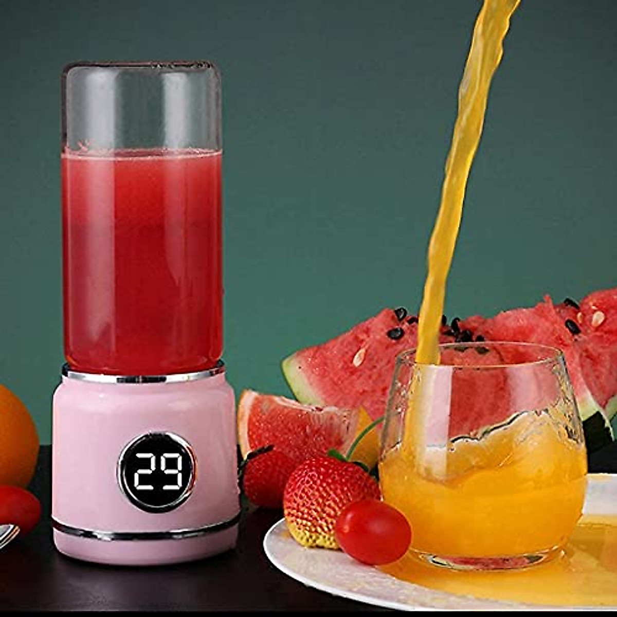Water cup Electric juicer Blender Blender Blender Blender Food Processor Blender Blender Blender Blender Mini Portable Rechargeable Electric Juicer Can Squeeze Smoothie Juice Smoo ZJ666