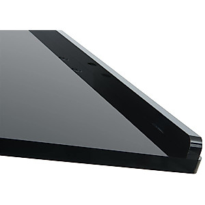 Displays2go CLRLECBNDB Floor Standing Speaking Podium, Slanted Top, Quick Assembly, Black