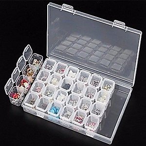 Bluelans® 28 Grids Diamond Embroidery Box, Diamond Painting Accessory Storage Box for DIY Art Craft/Jewelry/Pills/Small Parts