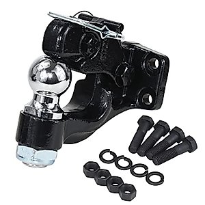 REYSUN 864183 8 Ton Bolt on Pintle Hook Hitch Ball Mount with 2 inch Trailer Ball Combination, fits for Pintle Mount with Fastner Kit