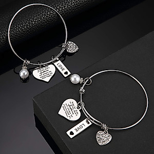 2 Pack Sister Bracelet Sister Jewelry for Women Girls Best Friends Bracelets Gifts for Birthday Graduation Christmas Day (Style B)