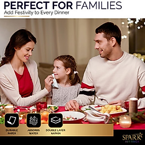 Amcrate Big Party Pack 40 Count White Dinner Napkins Tableware- Ideal for Wedding, Party, Birthday, Dinner, Lunch, Cocktails. (7” x 7”)