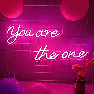 You are the one Neon Sign with Dimmable LED Neon Night Wall Decor for Bedroom Decor, Home, Bar, Party, Club, Engagement, Girls Birthday Decor Neon Wall Light Pink