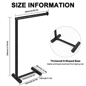 Livabber L-Shape Hand Towel Holder Stand, Metal Hand Towel Rack Modern Countertop Hand Towel Ring Standing Towel Bar for Bathroom Kitchen(Black)