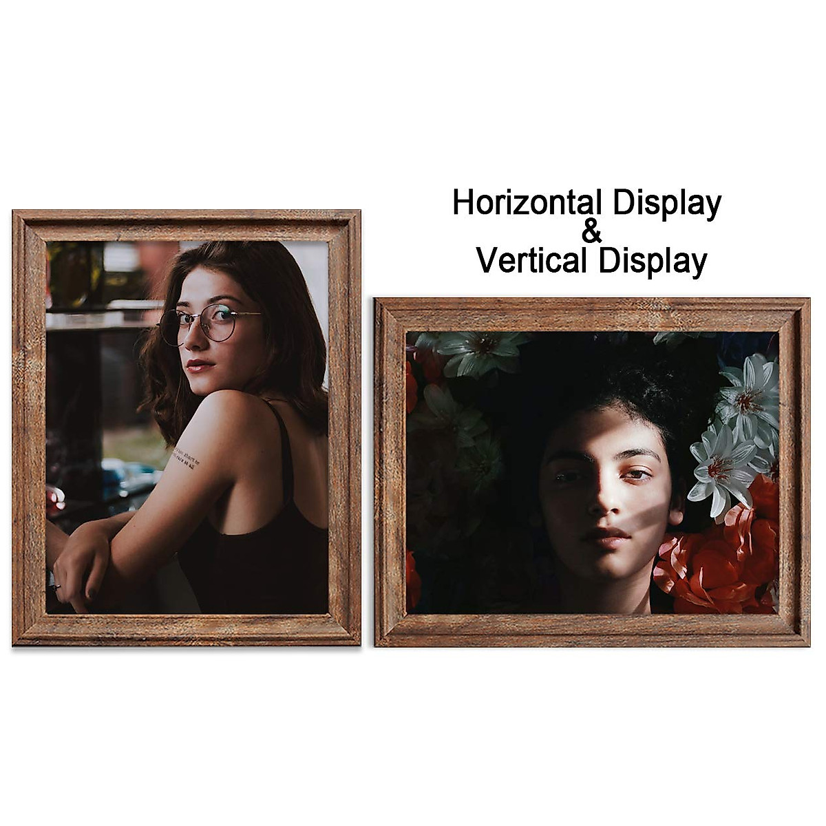 QEQRUG Rustic16x20 Frame Vintage Brown Poster Frames 16x20 Wall Mounting Picture Frames 2 Pack