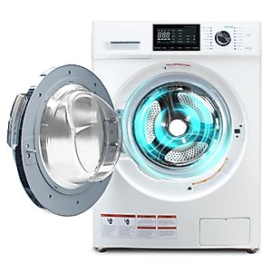 SMETA All-In-One Washer and Dryer Combo 2.7 cu.ft, 24 inch Ventless 2-In-1 Washing Machine And Dryer Compact For Apartment Home Dorm RV, 26.7 LBS Load Small Clothes Washer With 16 Laundry Program