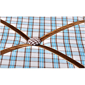 Blue Grid Fabric Memory/Memo Bulletin Board for Nursery Room Kids Room Decor Checked Baby Toddler Boy Room Decorative Memo Pad 19.7 x 19.7 Inches