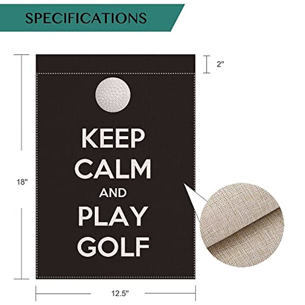Uanvaha golf ball Garden Flag Decor keep calm play golf poster Burlap Banner Flags for Yard House Lawn Patio Outdoor Decorations 12.5X18 Inch