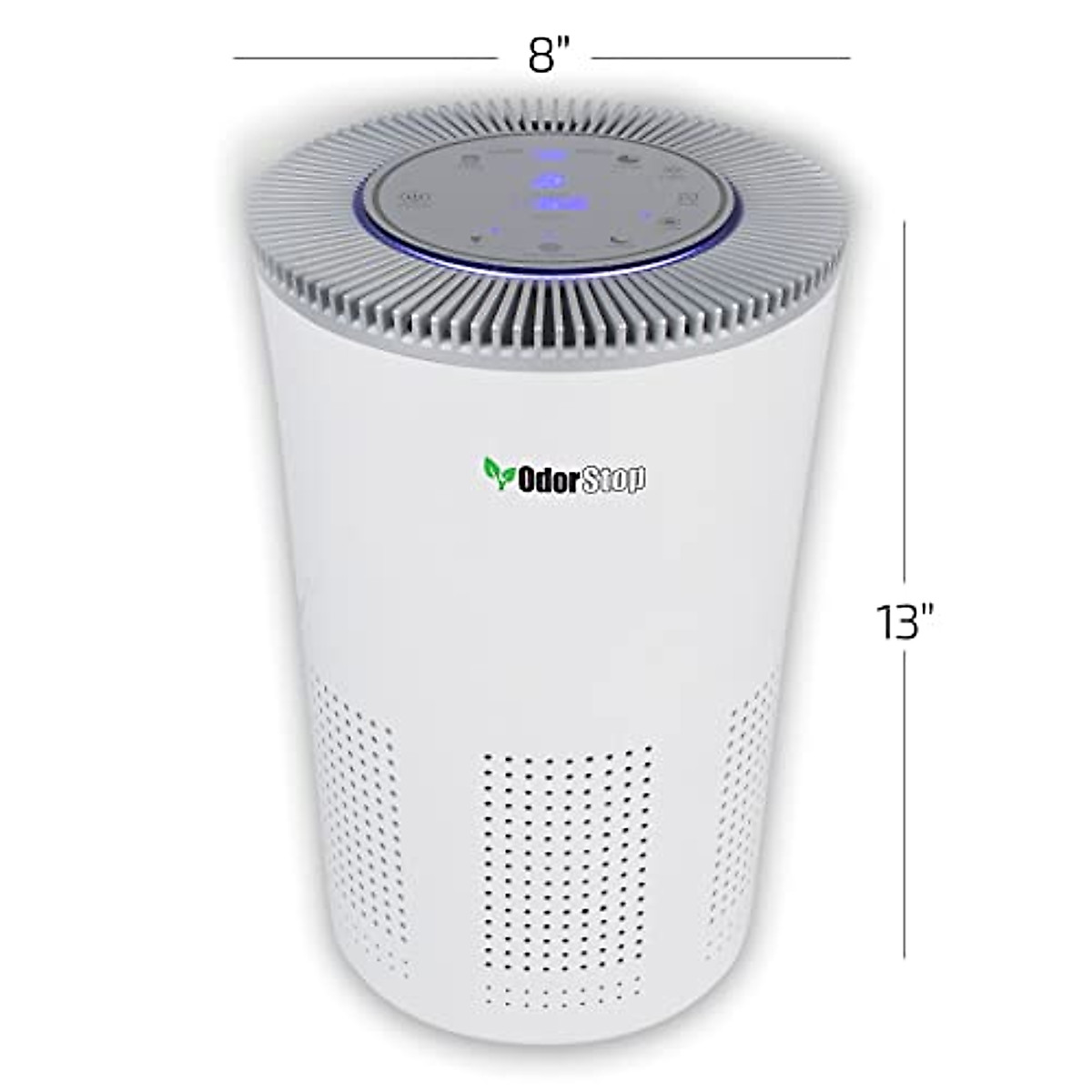 OdorStop HEPA Air Purifier with H13 HEPA Filter, UV Light, Active Carbon, Multi-Speed, Sleep Mode and Timer (Bright White)