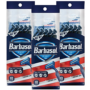 Barbasol Pivot Twin Premium Disposable Razor, 10 Count