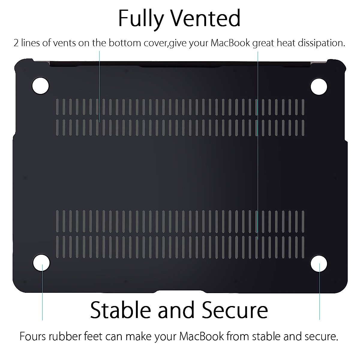 MacBook Air 13 inch Case, UESWILL Smooth Soft-Touch Matte Hard Shell Case Cover for 2008-2017 MacBook Air 13 inch (Model A1466 / A1369) + Microfibre Cleaning Cloth, Black