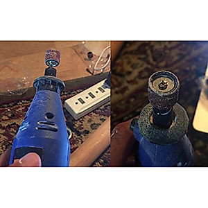 Dophee 100Pcs Sanding Drum 1/2(inch) 80 Grit Sand Bands Shank Rotary Tool Kit with 2Pcs Mandrels