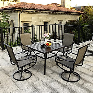MEOOEM Patio Dining Chairs 4PCS Outdoor Swivel Rocker Chairs with Textilene Mesh Fabric Weather Resistant Furniture for Garden Backyard