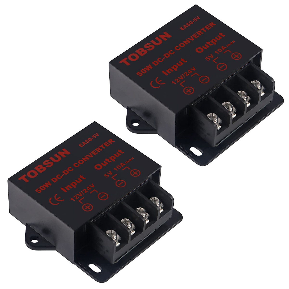 DWEII 2-Pack 12V to 5V Converter, DC 12V 24V to 5V 10A Step Down Converter Adapter DC Voltage Reducer Regulator Power Supplies Transformer Module
