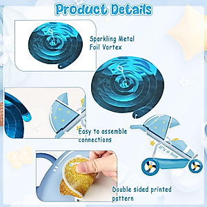 36pcs Blue Baby Shower Party Hanging Swirls Decor, It's A Boy Themes Party Supplies Boy Ceiling Hanging Streamers for Kids Gender Reveal Baby Shower Birthday Party Decorations