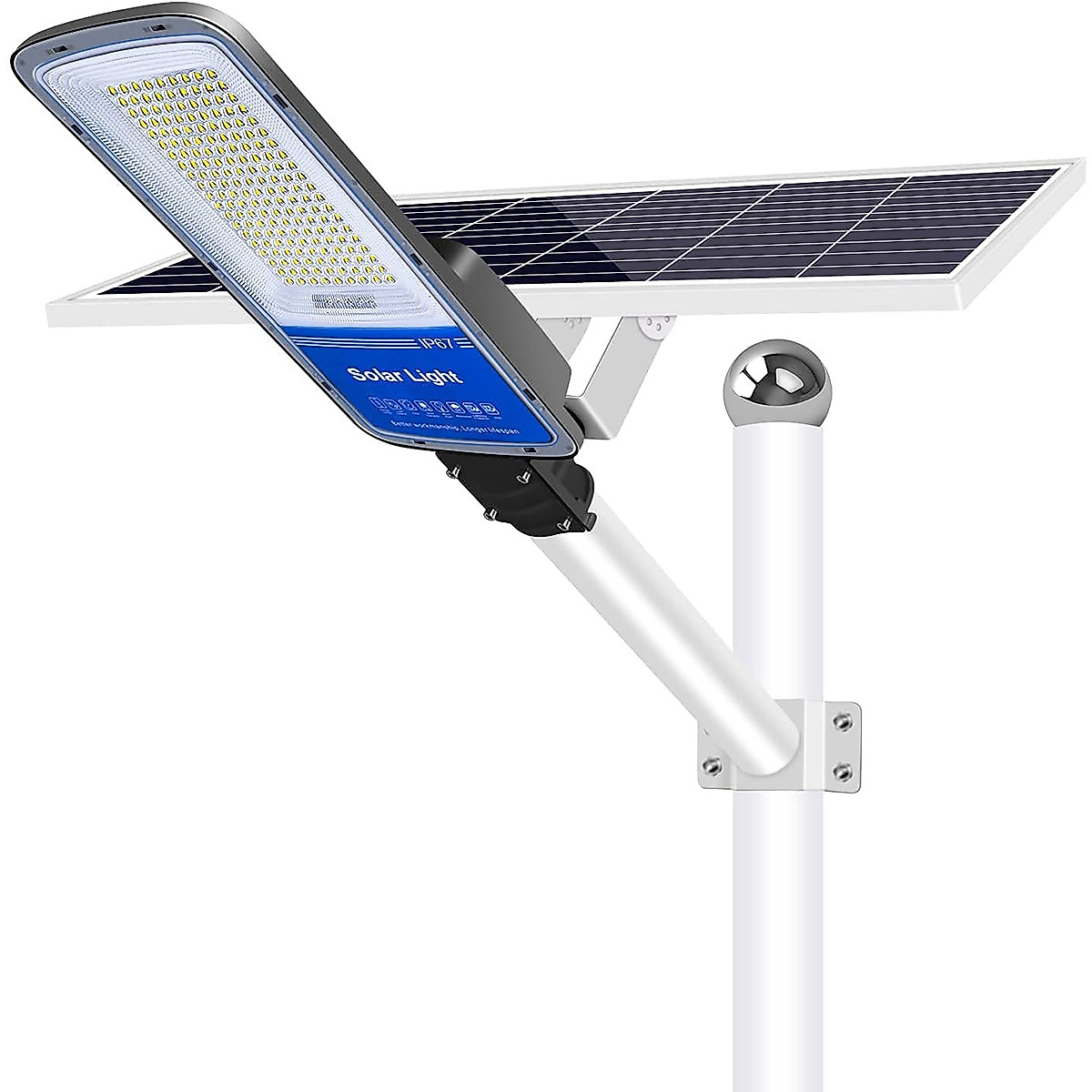 Juyace 400W Solar Street Lights Outdoor, 30000Lm Bright Dusk to Dawn Outdoor Lighting Waterproof IP67 with Remote Control, 6500K Security LED Flood Light for Parking Lot Pathway and Yard,etc