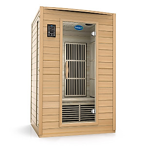 Durasage 2-Person Carbon Infrared Sauna - Canadian Hemlock Wooden Sauna - 1700 Watts - Bluetooth, FM Radio & USB Input