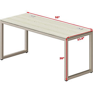 SHW Home Office 55-Inch Large Computer Desk, Maple