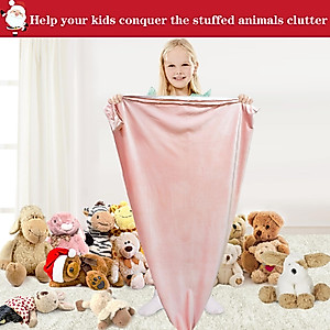Jorbest Stuffed Animal Storage Bean Bag Chair for Kids and Adults, Luxury Velvet Stuffed Animal Bean Bag Storage, Cover Only(Sweet Pink 200 L/52 Gal)