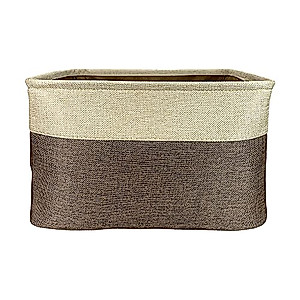 Personalized Dog Boston Terrier Bone Decorative Storage Basket Fabric Durable Toy Box with 2 Handles for Organizing Closet Garage Clothes Blankets Brown and White