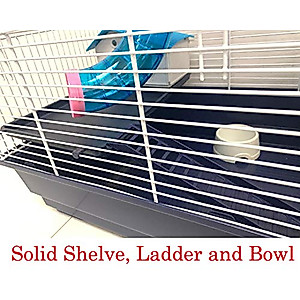 Large 2-Floor Hamster Small Animal Habitat Cage Home with Crossover Tubes Tunnels Hide House Running Wheel for Rodent Gerbil Mouse Mice