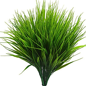 Beebel 6Pcs 15" Artificial Plastic Wheat Grass Faux Shrubs Simulation Greenery Plants Indoor Outside Home Garden Office Verandah Wedding Décor