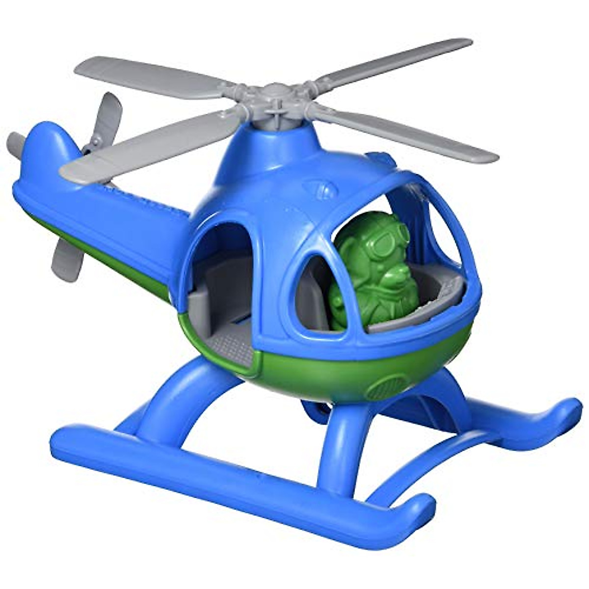 Green Toys Helicopter, Blue/Green CB - Pretend Play, Motor Skills, Kids Flying Toy Vehicle. No BPA, phthalates, PVC. Dishwasher Safe, Recycled Plastic, Made in USA.