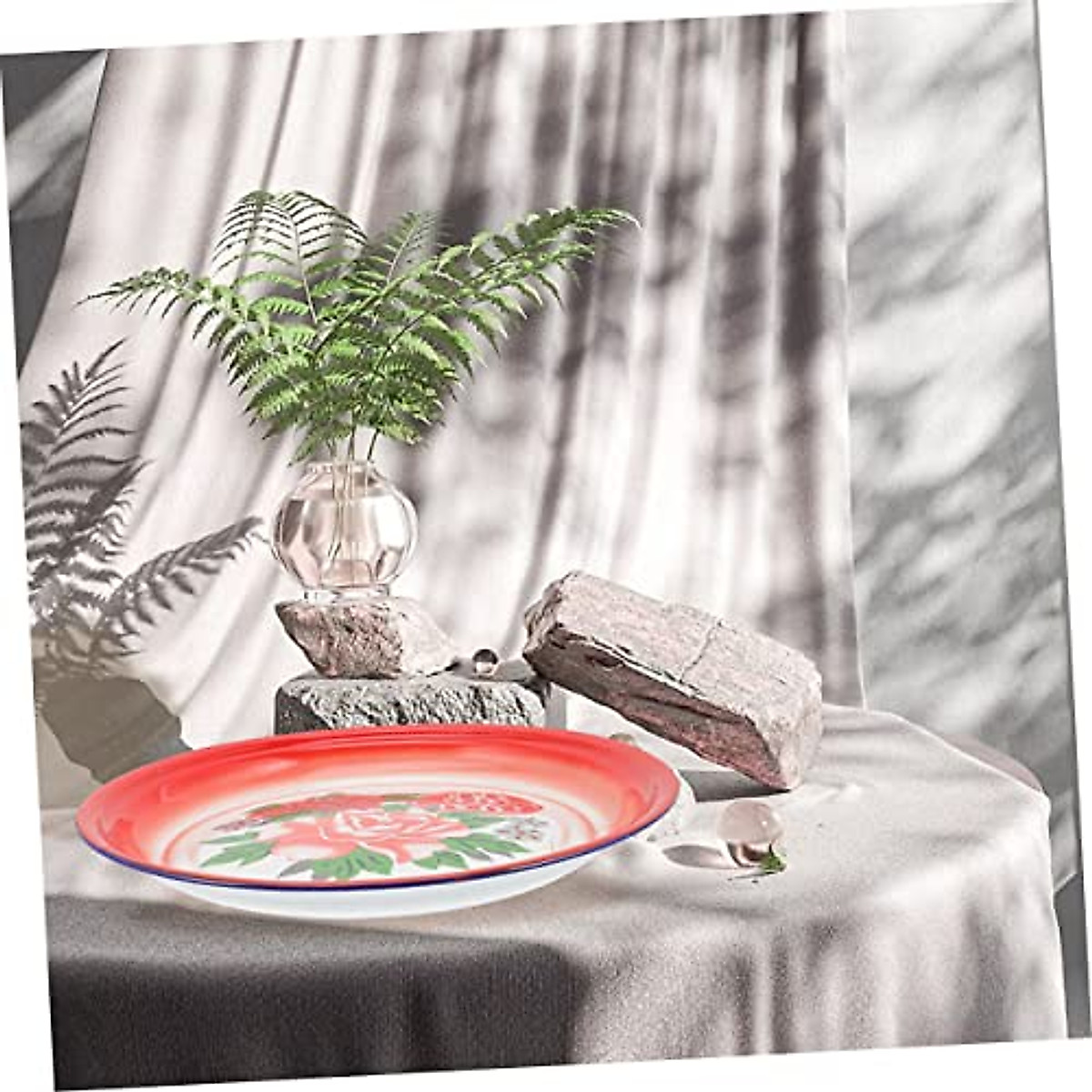 TOGEVAL Enamel Plate Nut Trays Wedding Table Decor Ceramic Tray Wedding Food Platter Snack Serving Platter Chinese New Year Nut Tray Home Storage Plate Chinese Style Dish Plate Enamel Dish