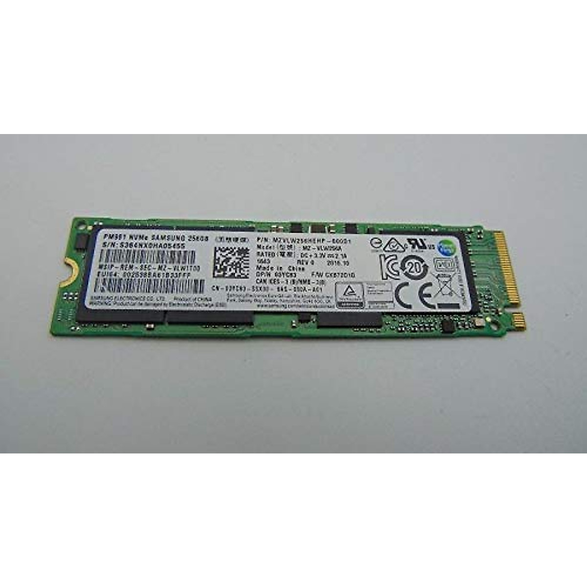 ITSL for Samsung PM961 NVMe 256GB M.2 PCI Express X4 SSD MZVLW256HEHP Dell 3YC83