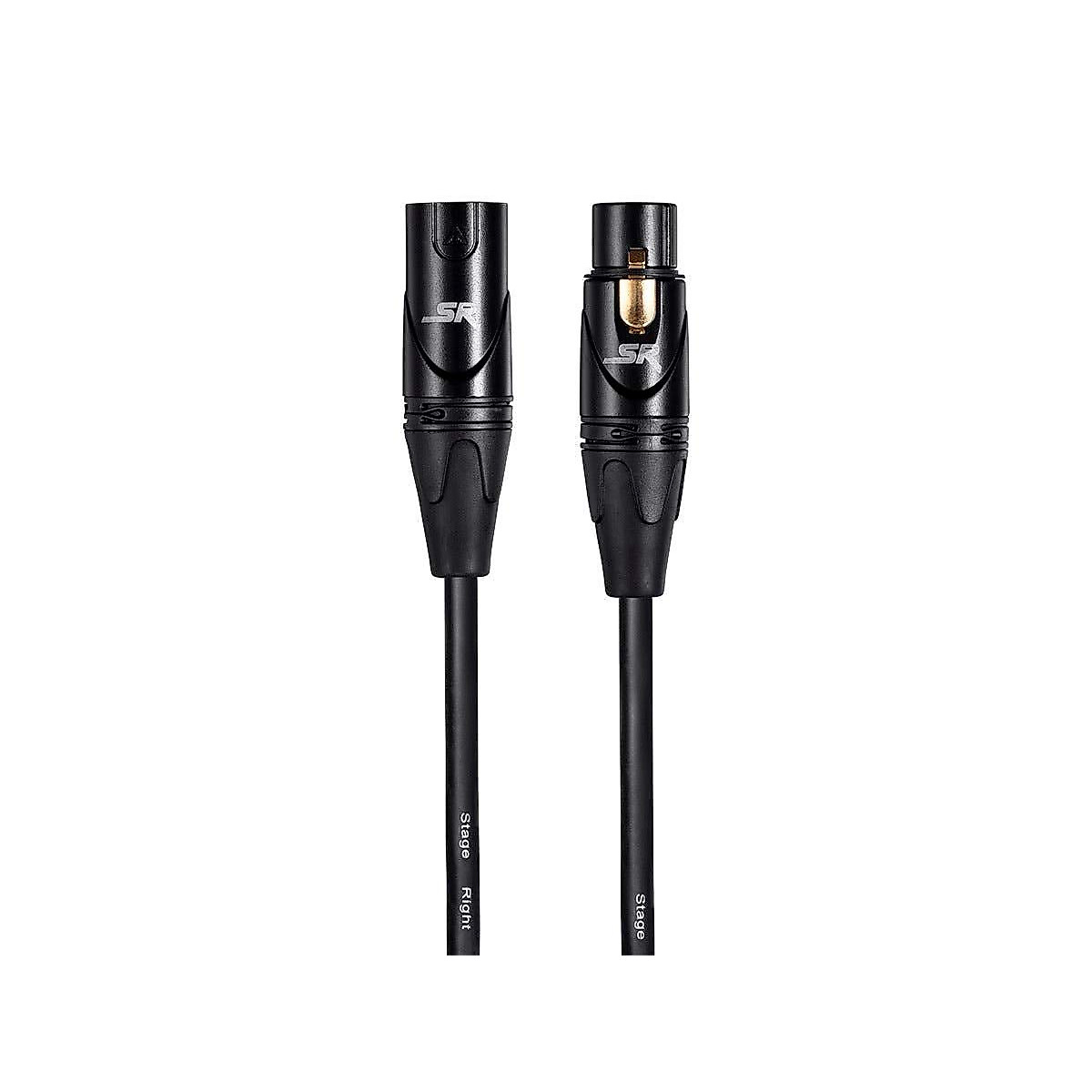 Monoprice Starquad XLR Male to XLR Female Microphone Cable - 3 Feet - Black, 24AWG, Optimized for Analog Audio - Gold Contacts - Stage Right Series