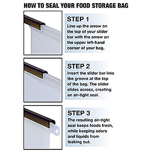 Silicone Reusable Food Storage Bags (Set of 6) (2 Large 50oz + 4 Medium 33.8oz), by Better Kitchen Products, Airtight, Expandable Gusset, Easy Stand-Up, for Solids, Liquids, Refrigerator and Freezer,