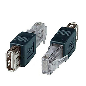 SinLoon(2-Pack AF-RJ45 USB to USB Female to AF-8P8C Connector Crystal USB,USB Transfer Network Plug