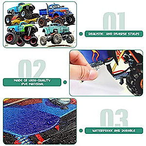 4 Sheets Truck Wall Decals Glow in The Dark Truck Stickers Large Car Wall Ceilings Stickers for Kids Boys and Girls Room Bedroom Home Decors, 4 Styles, 11 x 11.8 Inches