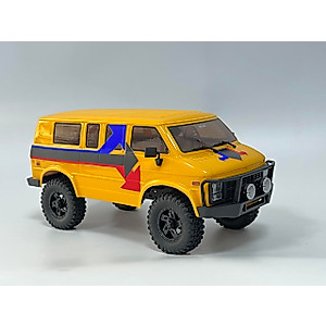 HobbyPlus CR18P Rock Van EVO (Yellow) - HBP 4WD RC Crawler 2.4Ghz 4 Channel TX, 1/18 Scale RC Cars for Adults, RC Rock Crawler 4x4, Remote Control Truck, Remote Control Toy Car (1810302)