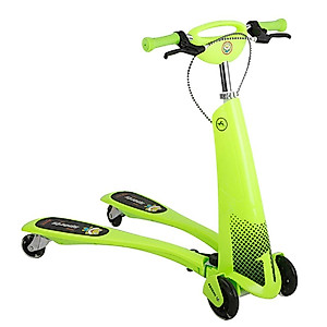 SZNWJ ygqtbc Flicker Scooter Perfect for Children Aged 2+,LED Light-Up Wheels Foldable Adjustable Kick Scooter Aluminum Outdoor use (Color : Green)