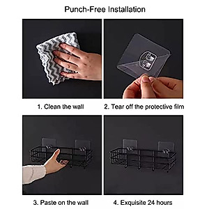 Auswalar 10 PACK Shower Caddy Adhesive Sticker Hooks, Shower Rack Bathroom Caddy, Corner Shower Caddy Adhesive Replacement for Bathroom Soap Dish and Kitchen Accessories