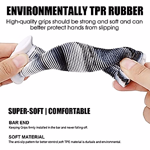 Kutrick BMX Bike Handlebar Grips - Soft 145mm Flange Longneck ST Grips for BMX Bike Bicycle Bars and Scooter Bars with Plug End -Stylish Multiple Colors available