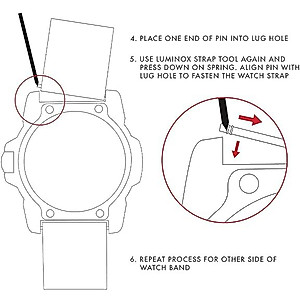 Luminox - Genuine Watch Band FPX.3050.23B.K - Strap Replacement 23mm Black Carbon Watch Strap - Men's Watch Bands for Navy SEALs Series 3050 3080