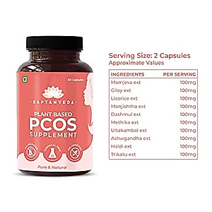 Plant Based PCOS/PCOD Supplement 60 Veg Capsules (500Mg) Pack 1 | Ayurvedic Medicine for Delayed Periods | Supplements for Women Promoting Better Cycle & Hormonal Balance