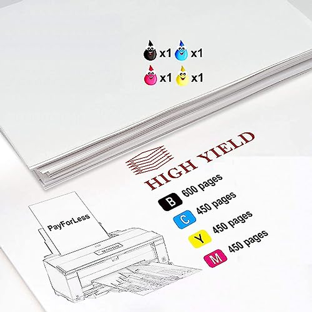 212XL for Epson 212 Ink Cartridges T212XL 212 XL for Epson XP-4100 Epson XP-4105 Epson WF-2830 WF-2850 Printer 4pack(Black Cyan Magenta Yellow)