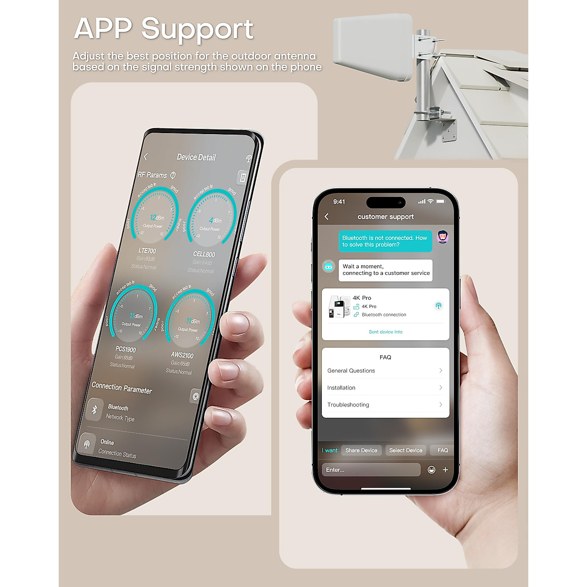 Cell Phone Booster for Home Office, Cover 8000 sq ft with 2 Indoor Antennas for All US Carriers, Cell Phone Signal Booster for Destination RV 4G 5G LTE Verizon AT&T T-Mobile APP Support FCC