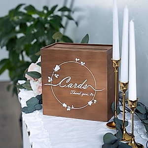 Daily Venture Wood Card Box with Slot & Lid | Assembled Card Box for Party | Rustic Wood Card Box for Wedding, Envelope Gift Box for Reception, Baby Shower, Wedding Card Box for Cards and Money