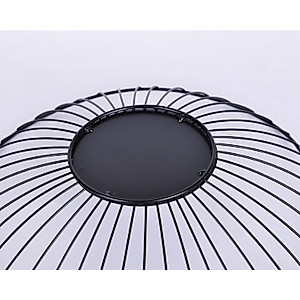 IBWell Short Curved-Edge Modern Creative Stylish Single Tier Dish,Metal Iron Wire Fruit Vegetables Bread Decorative Stand Serving Bowls Basket Holder (Black)