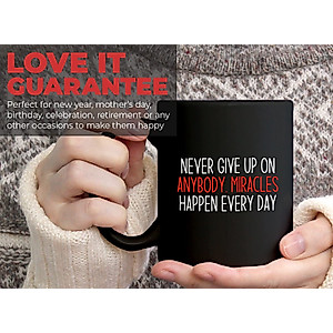 Bubble Hugs Nurse Coffee Mug 11oz Black - Never give up - Labor Clinical Certified Nursing Assistant Surgical Emergency Oncology Practitioner