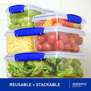 Sistema 1700 Klip It Collection Rectangle Food Storage Container, 2 Liter/67.6 Ounce