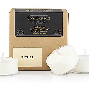 Frankincense & Myrrh Scented Soy Tea Light Candles - 16 Count - Ritual